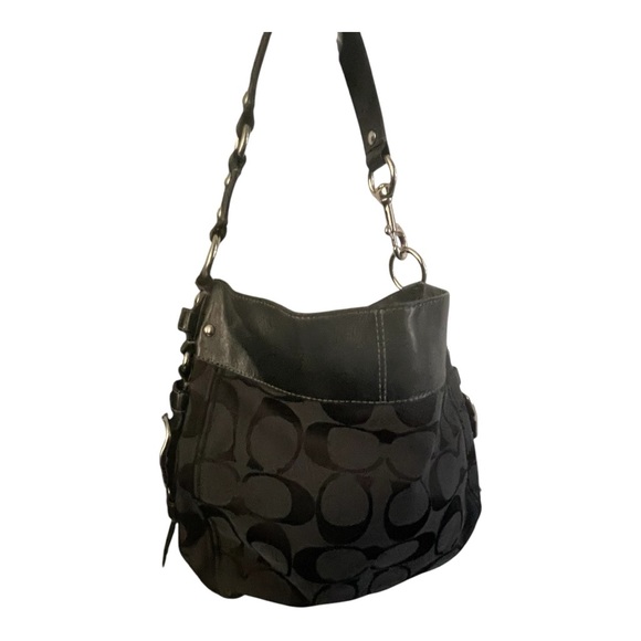 Coach | Bags | Coach Zoe Signature Hobo Shoulder Bag Leather And ...